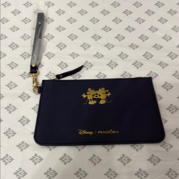Pandora | Bags | Pandora Disney Navy And Gold Pouch | Poshmark